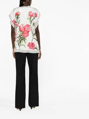Dolce & Gabbana Floral-print Silk Blouse