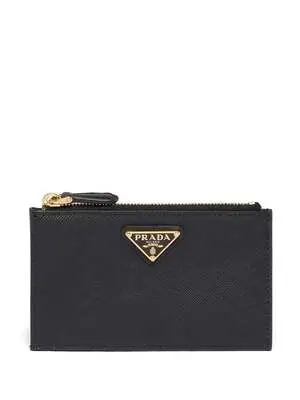 Prada Leather Logo-plaque Card Holder - Black