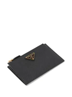 Prada Leather Logo-plaque Card Holder - Black