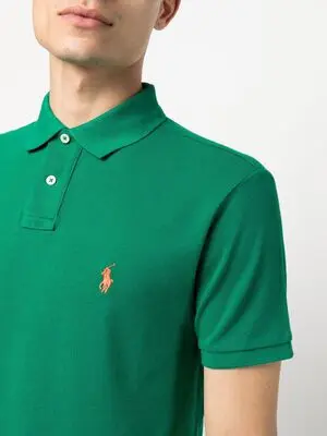 Polo Ralph Lauren Embroidered-logo Detail Polo Shirt - Green