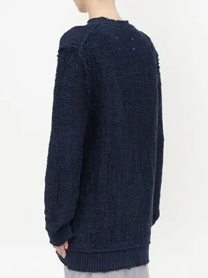 MAISON MARGIELA Woven-knit Crew-neck Jumper - Blue