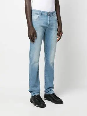 BILLIONAIRE Embroidered Straight-leg Jeans