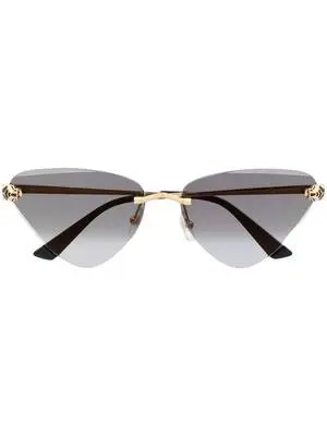 Cartier Panther-plaque Cat-eye Sunglasses - Black