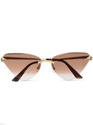 Cartier Panther-plaque Cat-eye Sunglasses