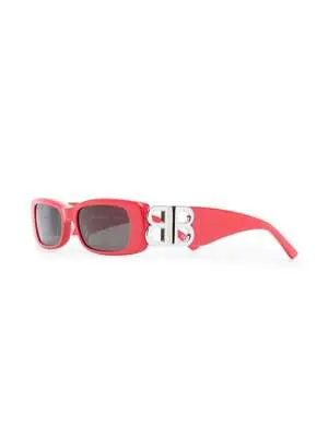 Balenciaga Dynasty Rectangle-frame Sunglasses - Red