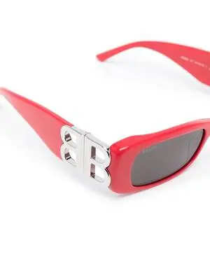 Balenciaga Dynasty Rectangle-frame Sunglasses - Red