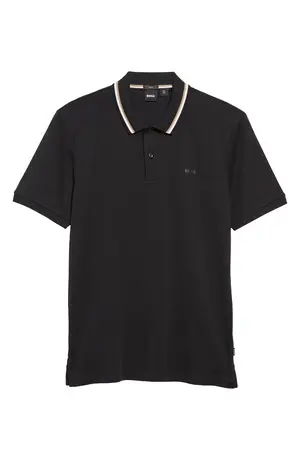BOSS Penrose Tipped Polo - Black
