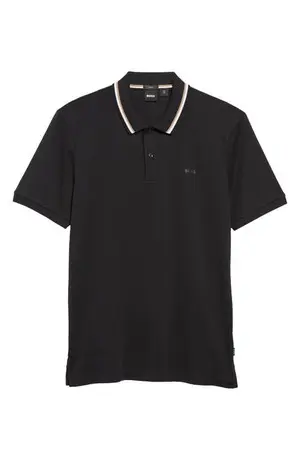 BOSS Penrose Tipped Polo - Blk