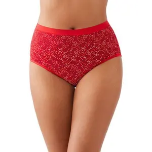 Wacoal Understated Cotton Blend Briefs - Equestrian Red Scattered Dots