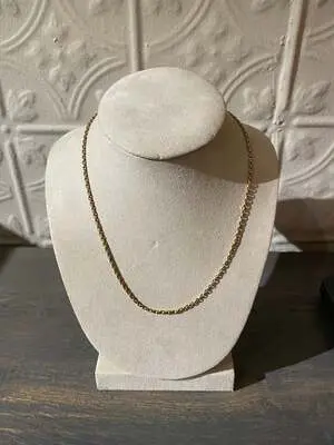 Alexis Bittar Antique Victorian 14K Gold Cable Chain Necklace Clear