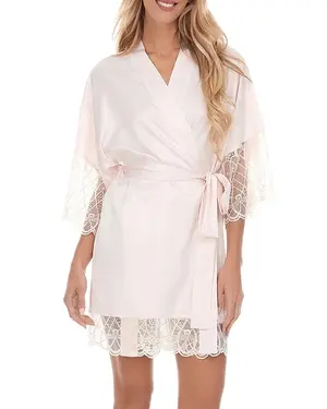 Flora Nikrooz Gabby Satin Kimono Robe - Pink