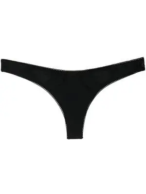 Stella McCartney Embroidered-edge Thong - Black