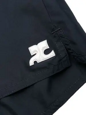 COURREGES Logo-patch Plain Swim Shorts