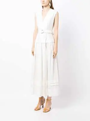 Acler Miller Belted Sleeveless Midi Dress