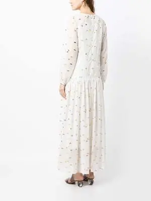 BAMBAH Polka Dot Pattern Kaftan - White