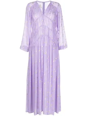 BAMBAH Polka-dot Print Long Dress - Purple