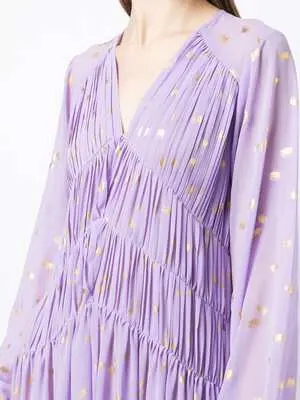 BAMBAH Polka-dot Print Long Dress - Purple