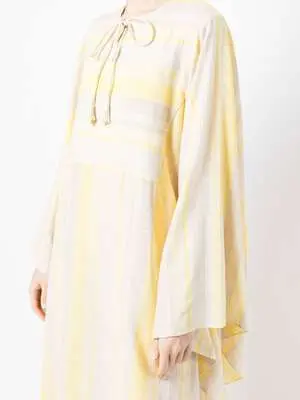 BAMBAH Striped Tie-fastening Kaftan Dress