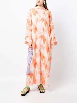BAMBAH Gardenia Printed Kaftan Dress - Orange