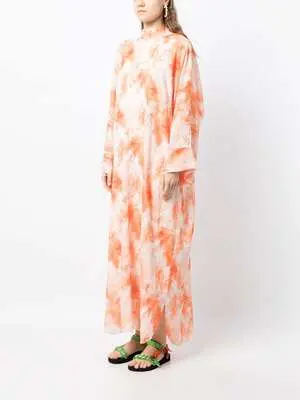 BAMBAH Gardenia Printed Kaftan Dress - Orange