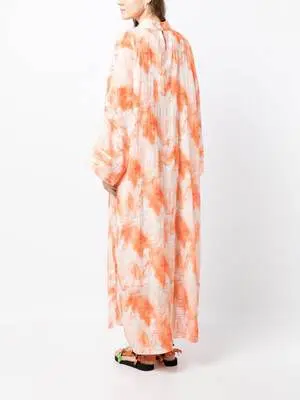 BAMBAH Gardenia Printed Kaftan Dress - Orange