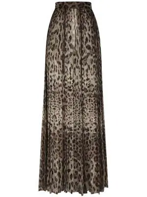 Dolce & Gabbana Leopard-print Culotte Trousers - Black