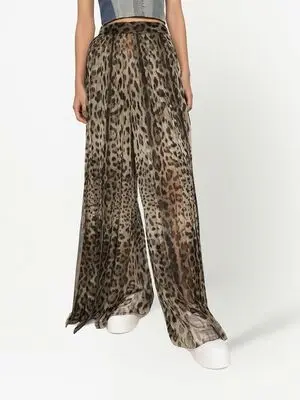 Dolce & Gabbana Leopard-print Culotte Trousers - Black