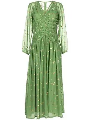 BAMBAH Polka Dot-print V-neck Kaftan - Green