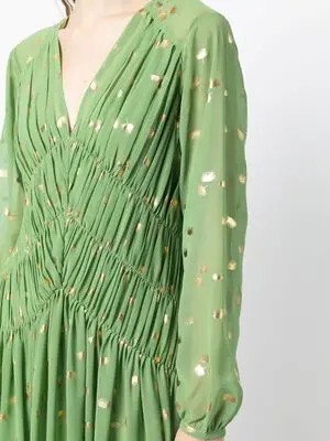 BAMBAH Polka Dot-print V-neck Kaftan - Green