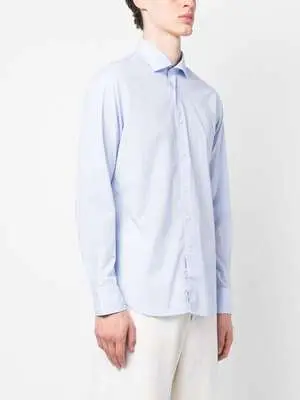 TINTORIA MATTEI 954 Long-sleeved Cotton Shirt - Blue