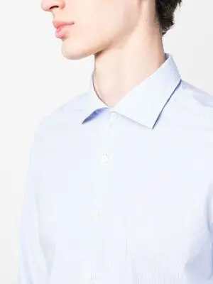 TINTORIA MATTEI 954 Long-sleeved Cotton Shirt - Blue