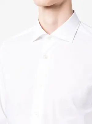 TINTORIA MATTEI 954 Long-sleeved Cotton Shirt - White
