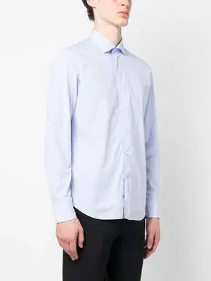 TINTORIA MATTEI 954 Long-sleeved Cotton Shirt - Blue