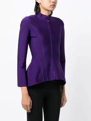 HERVE L. LEROUX Peplum-hem Jacket - Purple