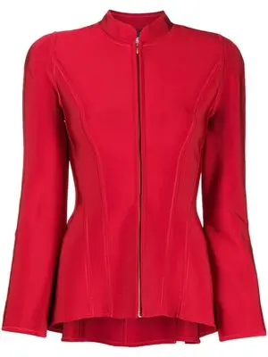 HERVE L. LEROUX Peplum-hem Jacket - Red