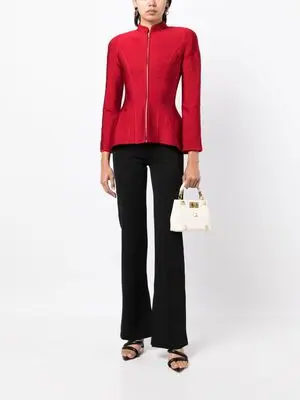 HERVE L. LEROUX Peplum-hem Jacket - Red