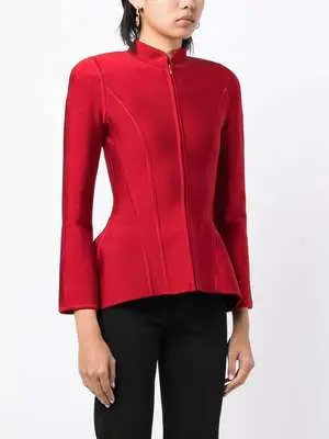 HERVE L. LEROUX Peplum-hem Jacket - Red