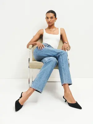 REFORMATION Wilda Kitten Mule - Black