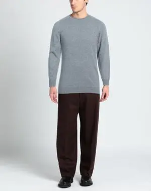 Alpha Studio Solid Round Neck Sweater - Sky Blue