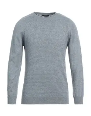 Alpha Studio Solid Round Neck Sweater - Sky Blue