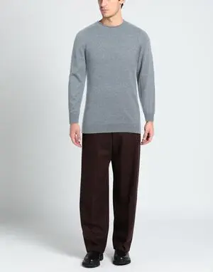 Alpha Studio Solid Round Neck Sweater - Sky Blue