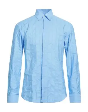 Dunhill Man Shirt Sky Blue Size M Cotton Light Blue