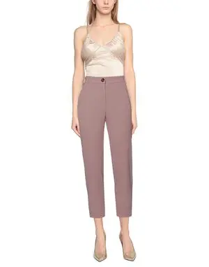 SOALLURE Tapered High Waisted Pants - Beige