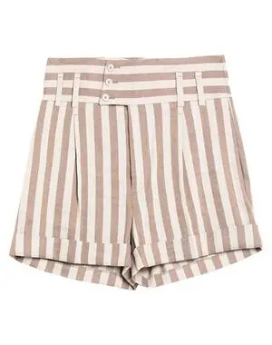 Dolce & Gabbana Striped Linen And Cotton Shorts - Sand