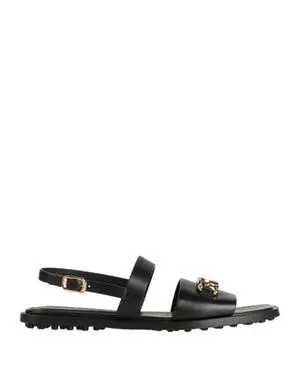 Women's Black Leather Sandals