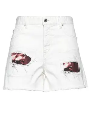 Just Cavalli Denim Shorts With Leather Trim