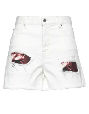 Just Cavalli Denim Shorts With Leather Trim