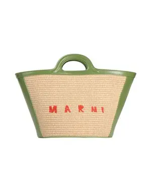 Marni Handbag In Cotton, Polyamide, And Leather - Beige