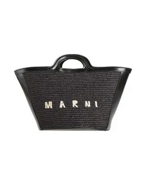 Marni Handbag In Cotton, Polyamide, And Leather Black