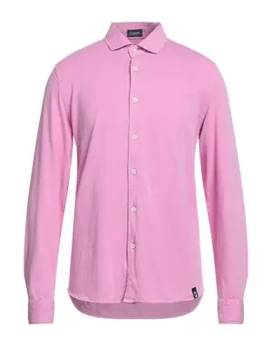 DRUMOHR Man Shirt Light Blue Size M Cotton Pink